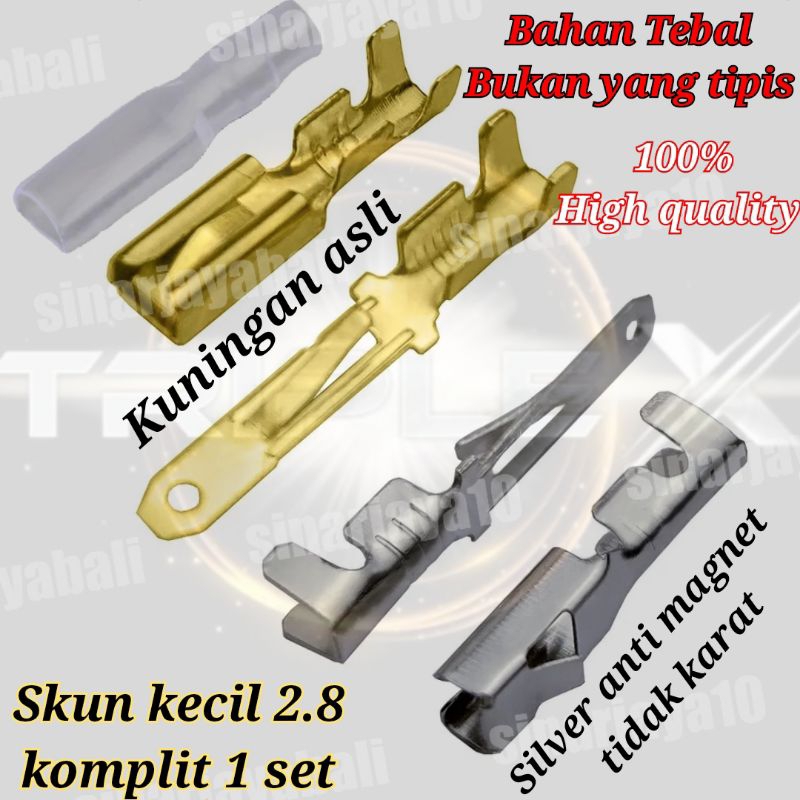 Jual sekun kecil skun kabel female male terminal konektor 2.8 2,8 cowok ...
