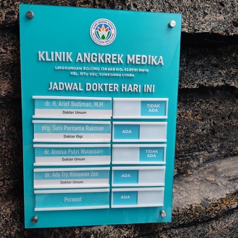 Jual SIGN BOARD ACRYLIC | AKRILIK INFORMASI DOKTER | PAPAN AKRILIK ...