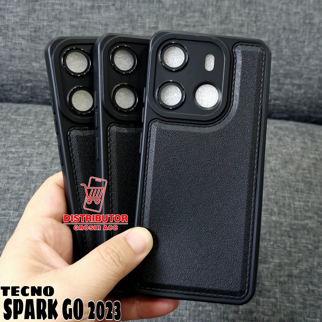 Jual TECNO SPARK GO 2023 CASE LEATHER PRO CASE BLACK TECNO SPARK GO ...