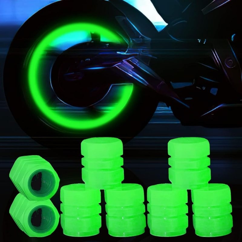 Jual Tutup Pentil Ban Mobil Motor Neon Luminous Valve Cap 4 PCS ...