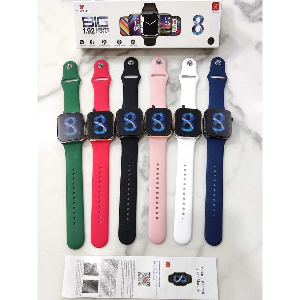 Jual 100% Original Jam Tangan SmartWatch DIVIGO Series 8 BIG INFINITY ...