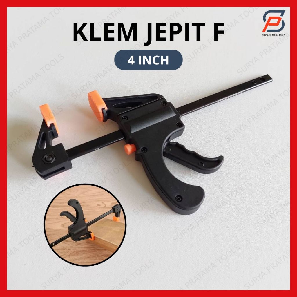 Jual Klem F Alat Penjepit Kayu 4" Clamp Clip Press Bar Catok DIY ...