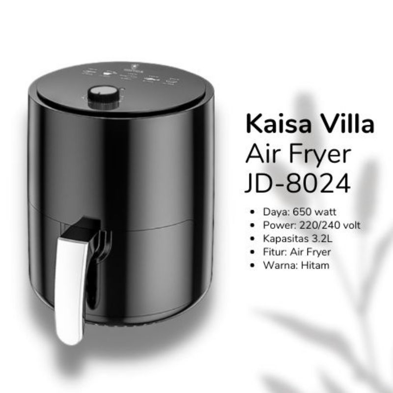 Jual KAISA VILLA AIR FRYER 3.2 LITER 650 WATT BLACK | Shopee Indonesia
