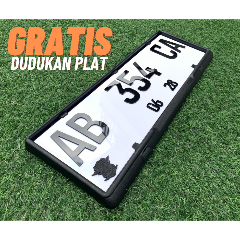 Jual Custom Plat Nomor Mobil 3D Timbul Bahan Akrilik Putih Hitam Chrome ...
