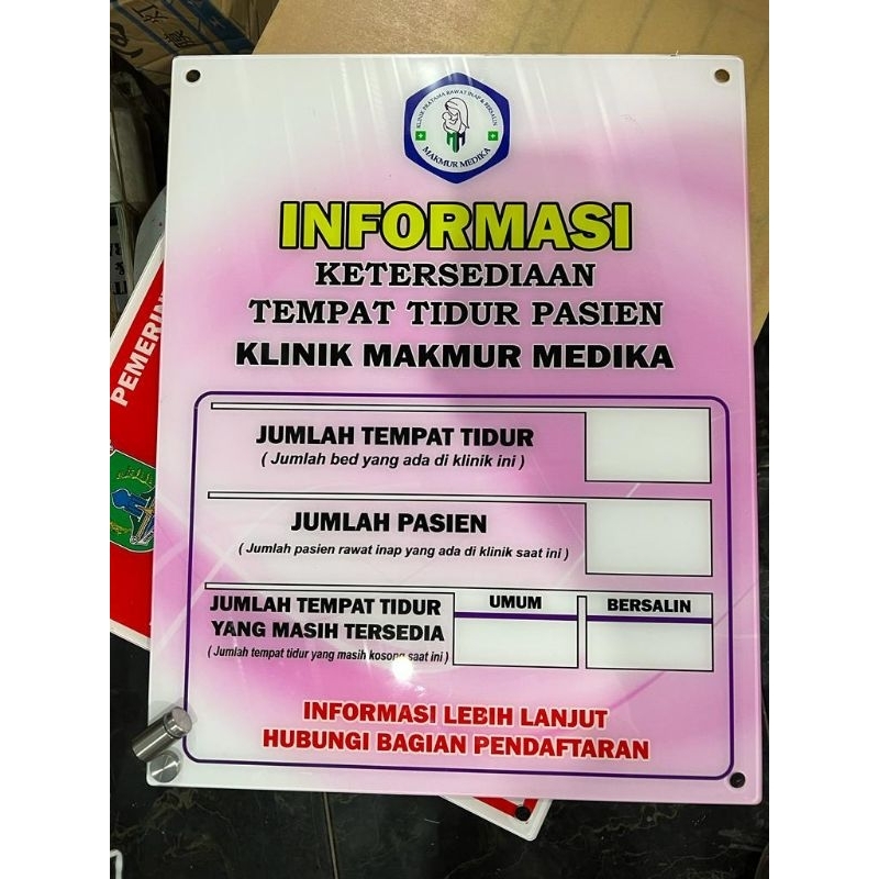 Jual papan informasi ruangan bed ruangan | Shopee Indonesia