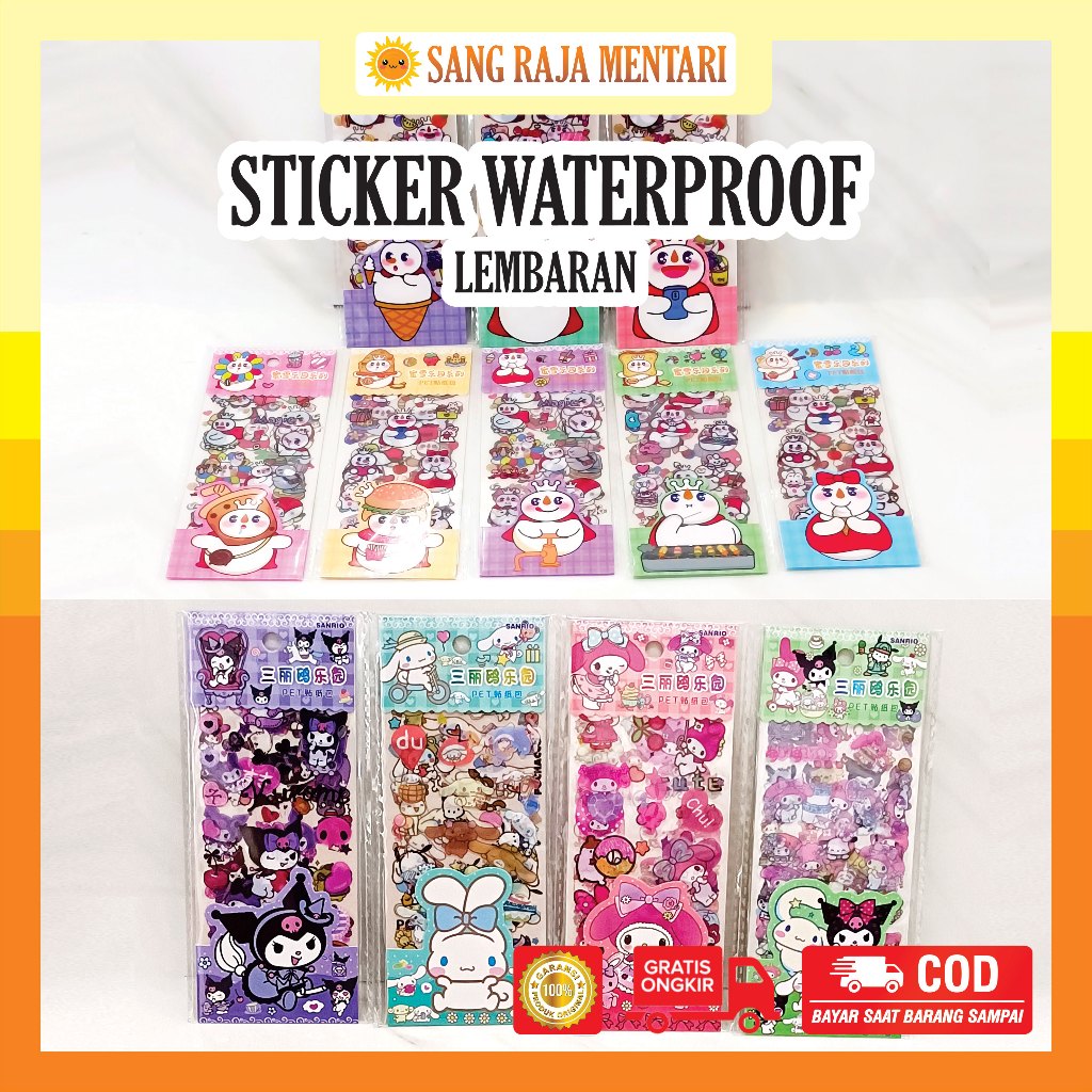 Jual Sticker Waterproof Korea Kawai Lucu Estetik | Stiker Momo Lembaran ...
