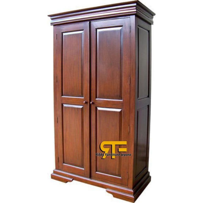 Jual Lemari Baju Jati Pintu 2 Polos Minimalis (Lemari Mewah Sederhana ...