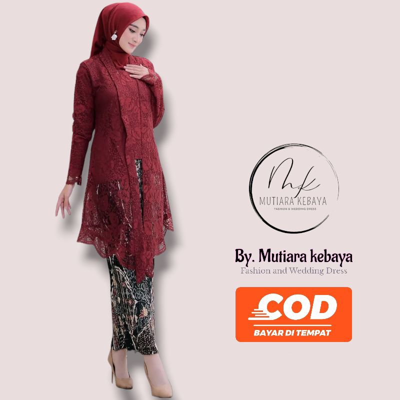 Jual Set Kebaya Kutu Baru Terbaru | Kutu Baru Airin Free Hijab | Kebaya Jumbo Fit Ld 120-125 cm ...