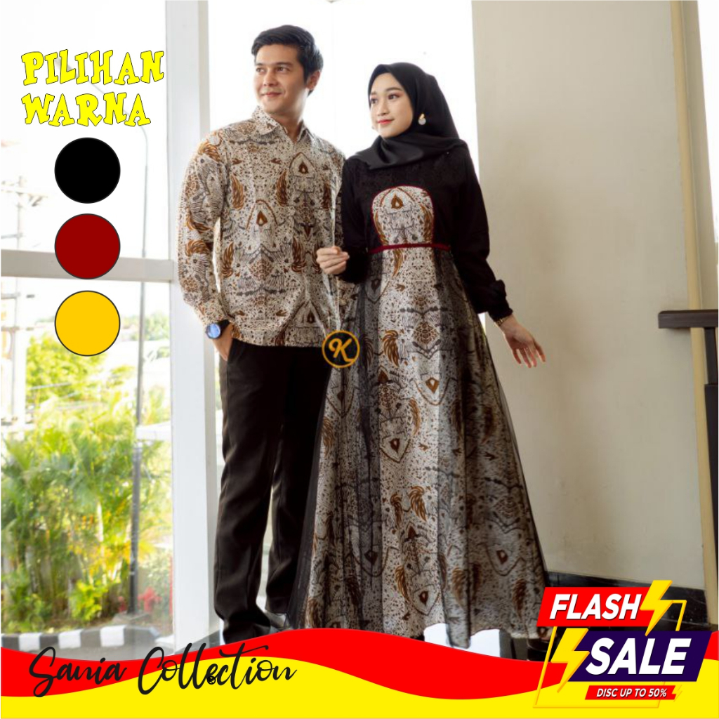 Jual Baju Couple Pasangan Terbaru 2024 Batik Gamis Kebaya Kapel Keluarga Suami Istri Batik ...