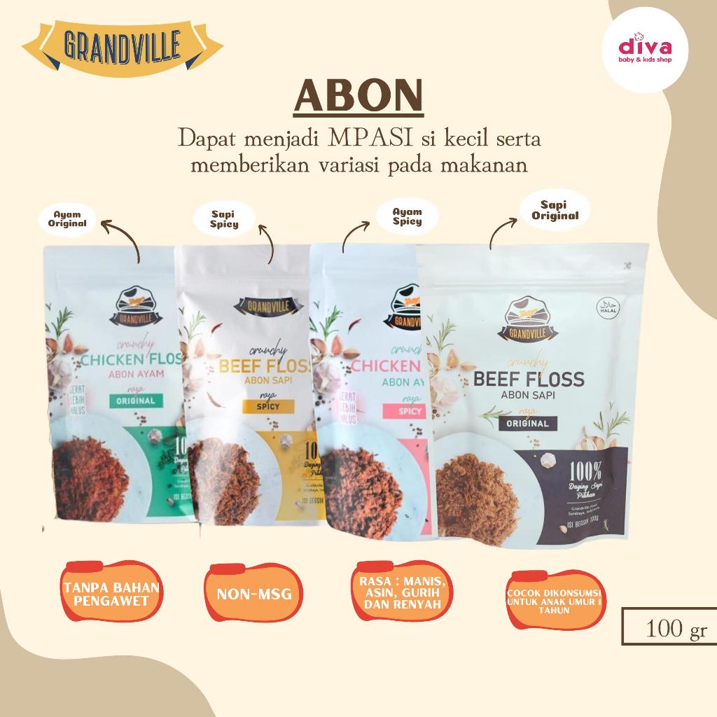 Jual Grandville Abon Sapi dan Ayam Rasa Original Dan Spicy | Shopee ...