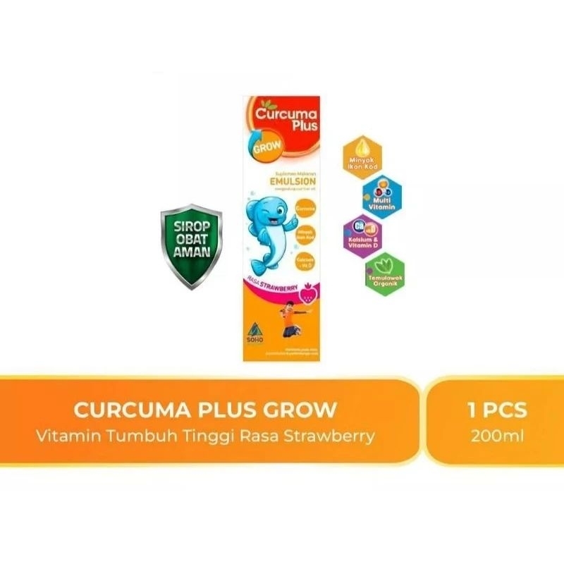 Jual Curcuma Plus Grow Elmusion Syrup 200 ml | Shopee Indonesia