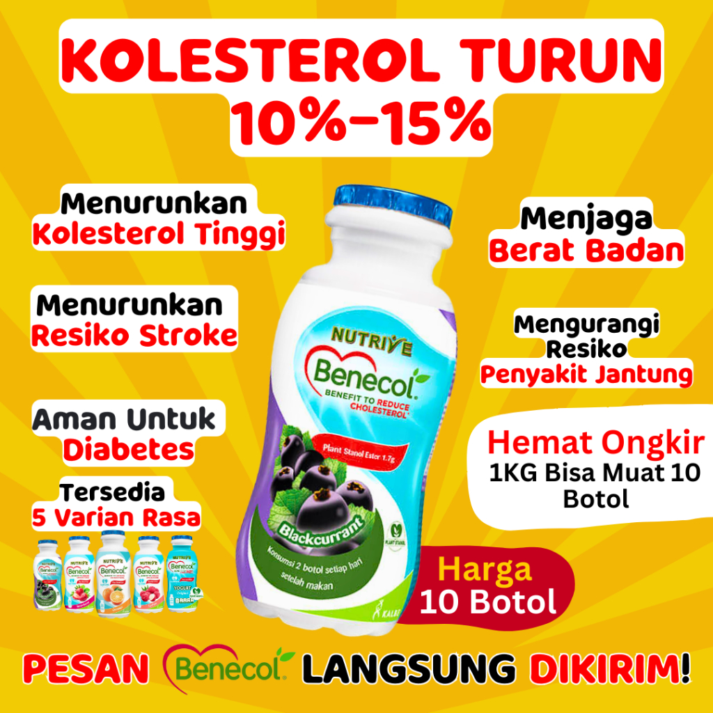Jual Susu Benecol Penurun Kolesterol Rasa Yogurt Strawberry Orange Leci ...