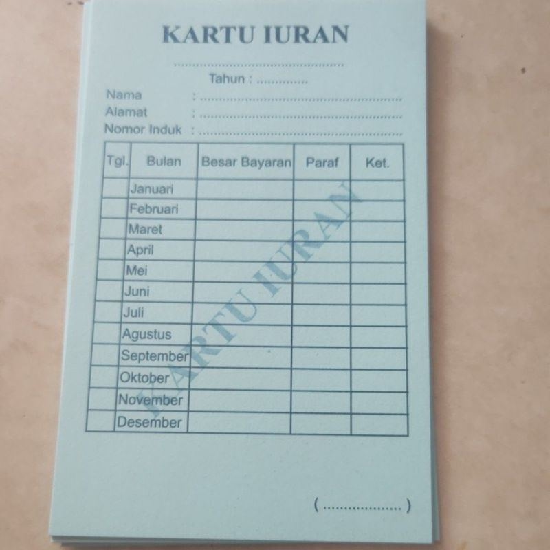 Jual Kartu iuran isi ( 100 Lembar ) | Shopee Indonesia
