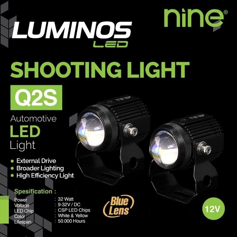 Jual Lampu Motor LUMINOS Led Q2S Blue lens by Nine Original 100% | Shopee Indonesia