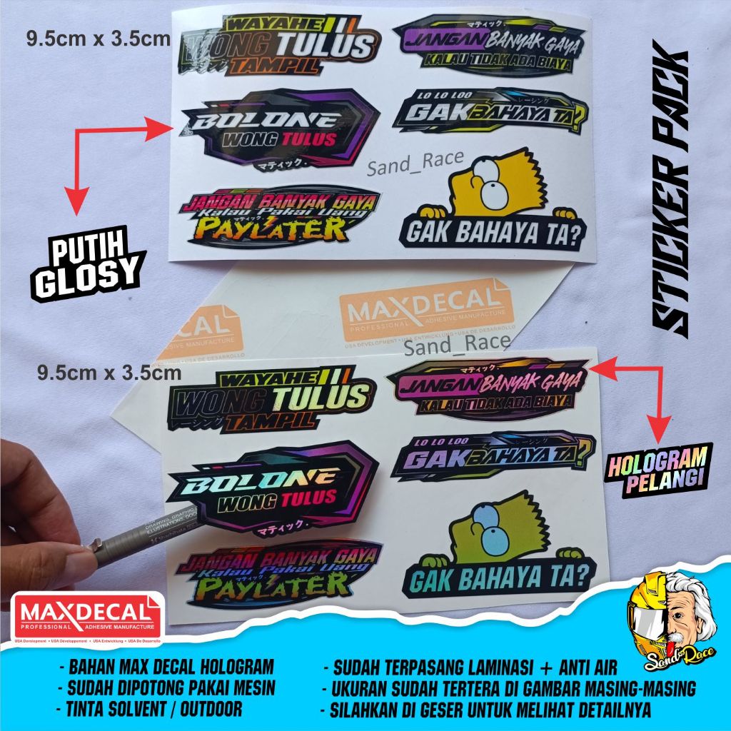 Jual stiker bolone wong tulus / sticker wayahe wong tulus tampil ...