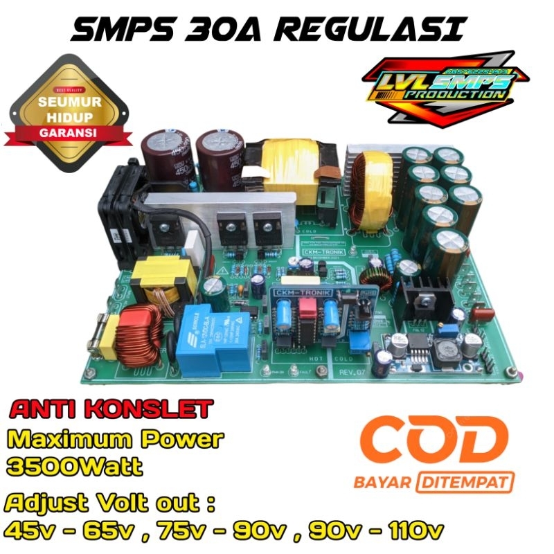 Jual Power supply Psu Smps Hb Ocp 30A CT Regulasi 75v - 90v 3500watt Halfbridge Trafo/PSU/Power ...
