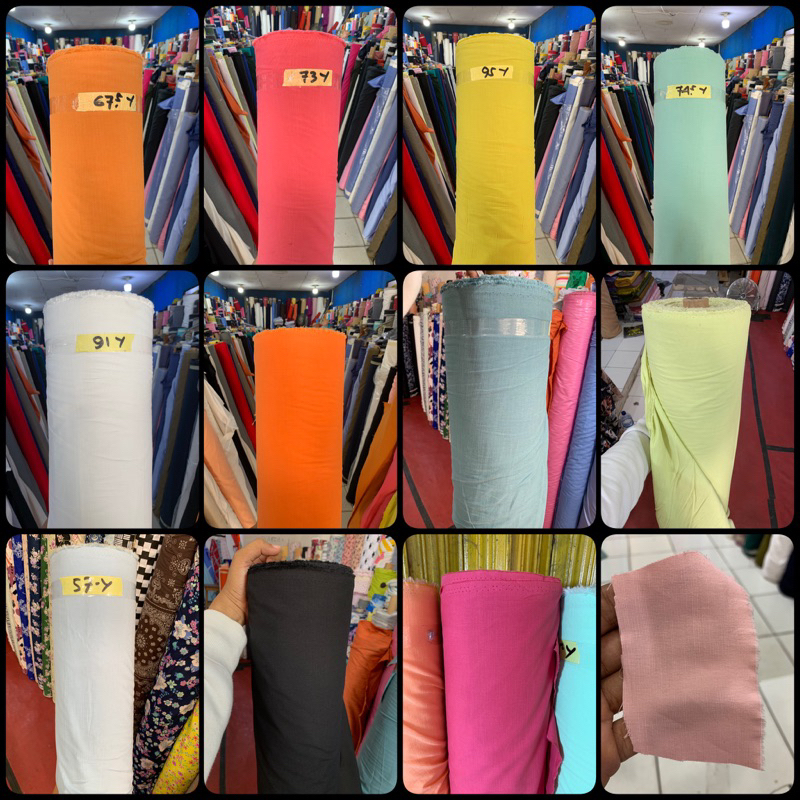 Jual bahan kain katun linen lucy slub ,katun linen garment(ha rga ...