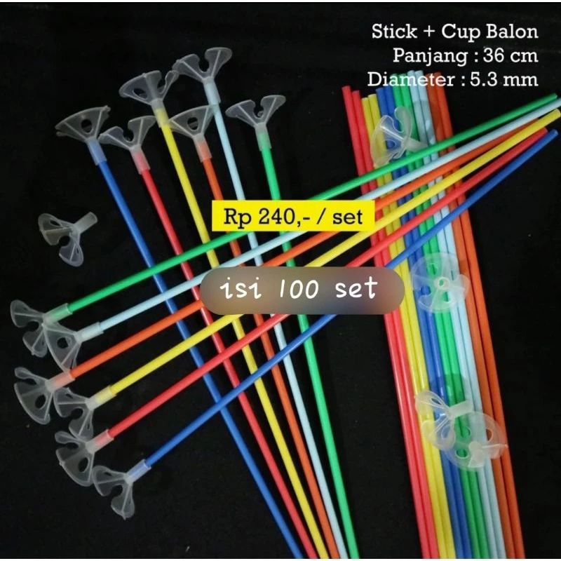 Jual STIK BALON CUP - STIK BALON SET 100 SET - STIK BALON - STIK BALON ...