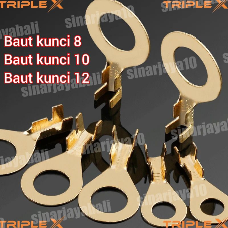 Jual skun sekun terminal bulat pipih o kabel motor mobil lubang baut 8 ...