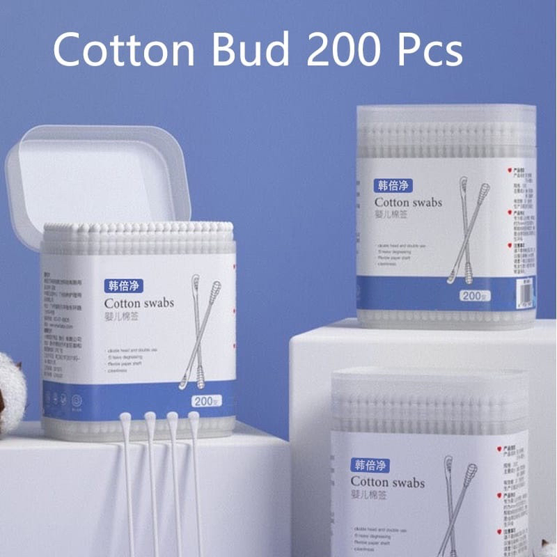 Jual 200 Pcs Cotton Swab / Baby Cotton Bud / Cotton Bud Spiral | Shopee ...