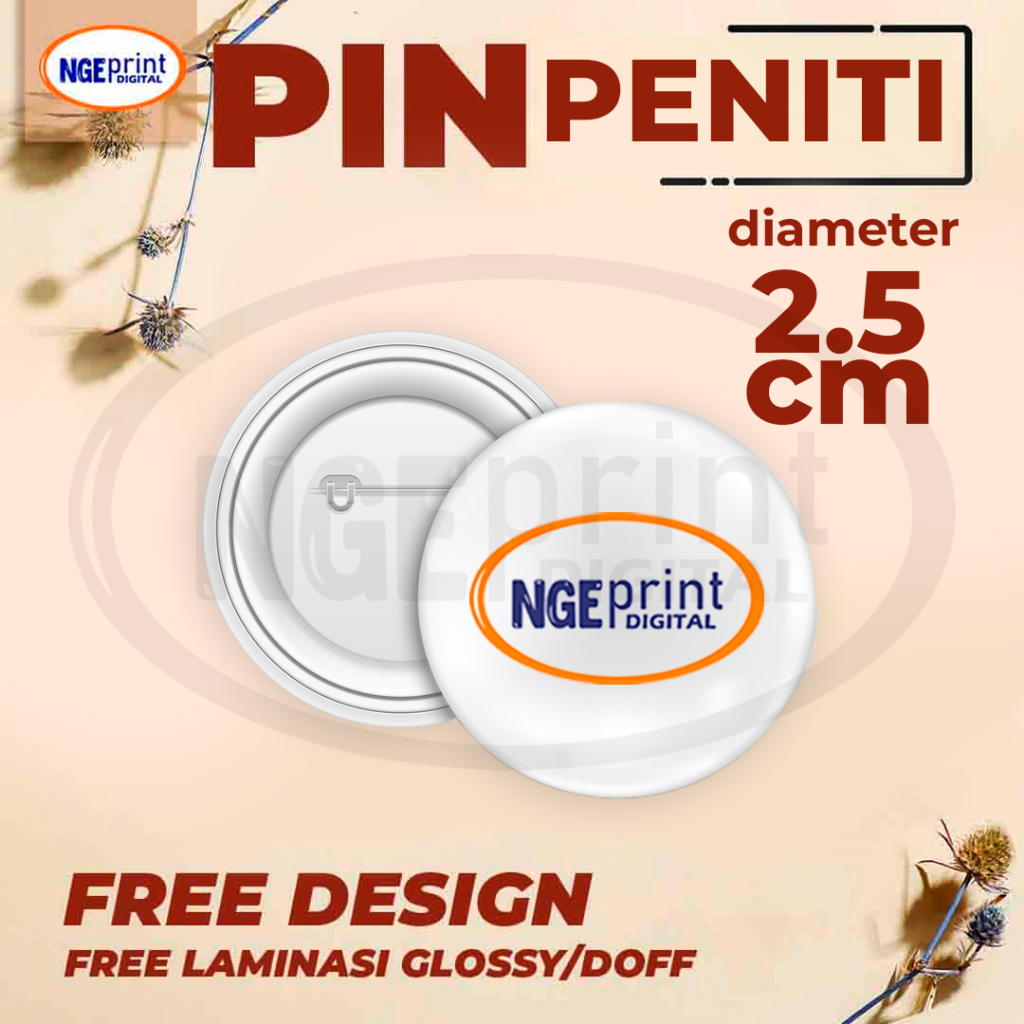 Jual Pin Peniti 25 mm Custom [Free Design] / Pin 25 mm / Pin 2.5 cm ...
