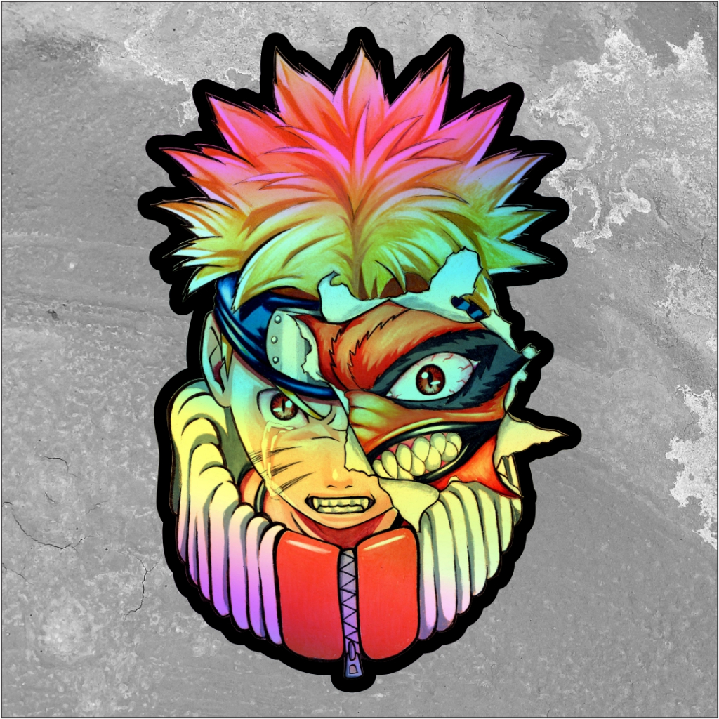 Jual Sticker Hologram Naruto X kurama | Sticker Anime Naruto ukuran 7 ...