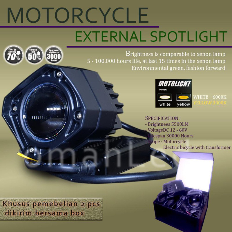Jual 1pcs Lampu Led Sorot Proji BiLed Matrix Foglamp 45W 2 Warna ...