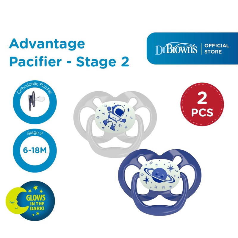 Jual Dr Browns Advantage Pacifier Glow in the dark Kompeng dot bayi ...