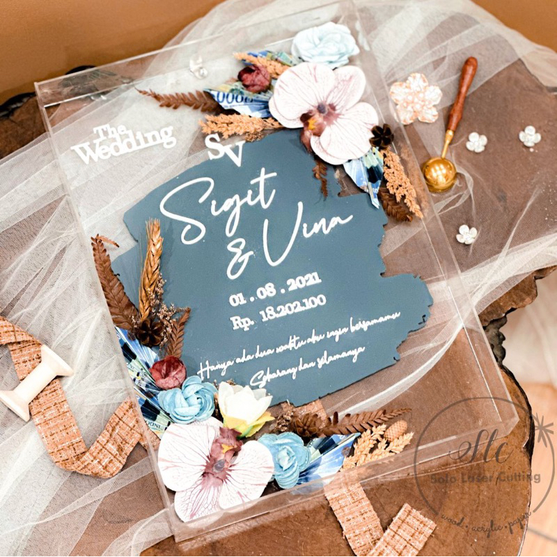 Jual BINGKAI MAHAR AKRILIK / MAHAR MINIMALIS MAHAR BOTANIQUE MAHAR ...