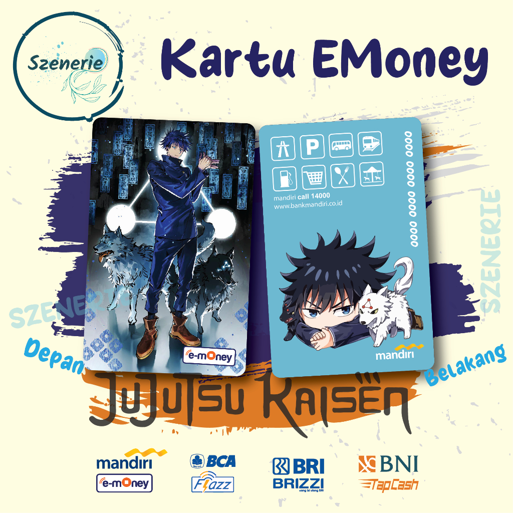 Jual Emoney Megumi Fushiguro JJK Flazz gen 2 Kartu E-money Mandiri BCA ...
