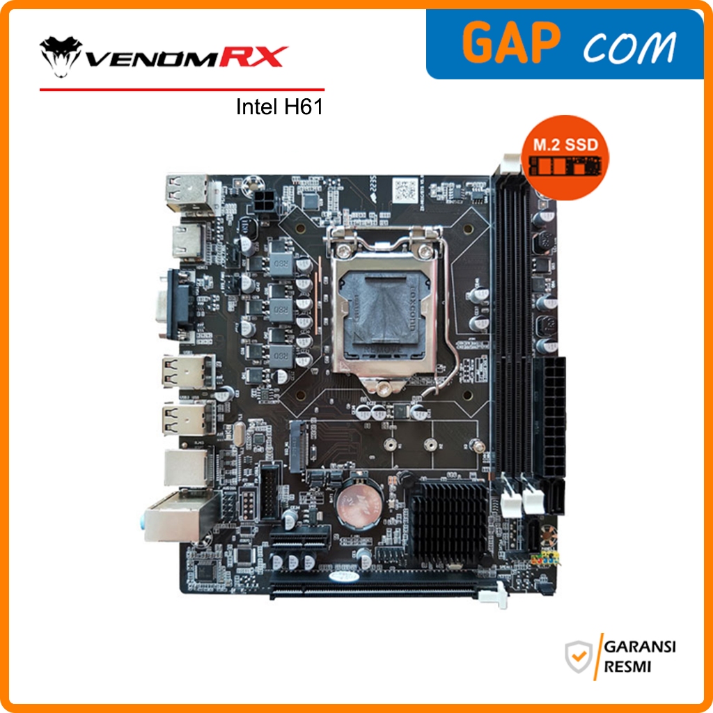 Jual Motherboard VenomRX Intel H61 LGA 1155 DDR3 with PCIe M.2 NVMe Slot | Shopee Indonesia