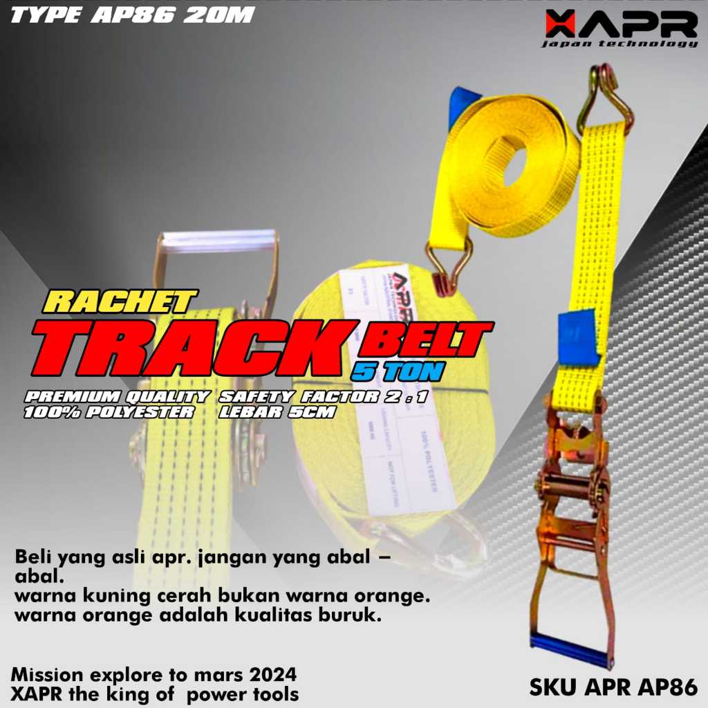 Jual Webbing cargo GARANSI RESMI 3THN APR JAPAN 5ton lashing webing ...