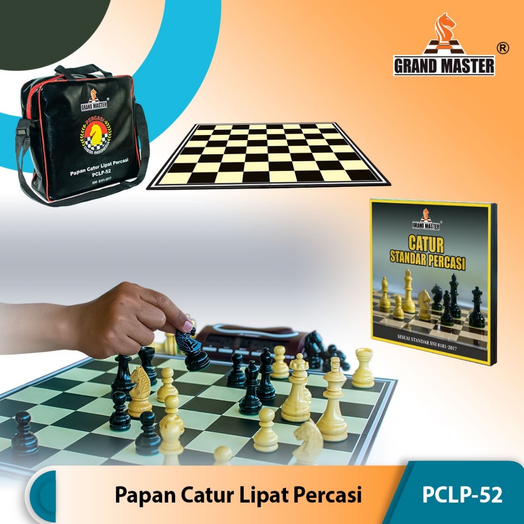 Jual Grand Master Papan Catur Lipat Percasi PCLP-52 | Shopee Indonesia