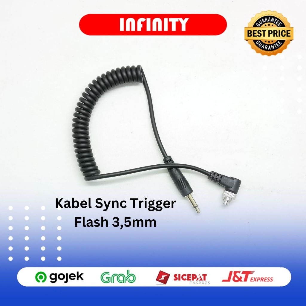 Jual Kabel Cable Sync Flash 3.5mm to Male with Screw Lock For Trigger ...