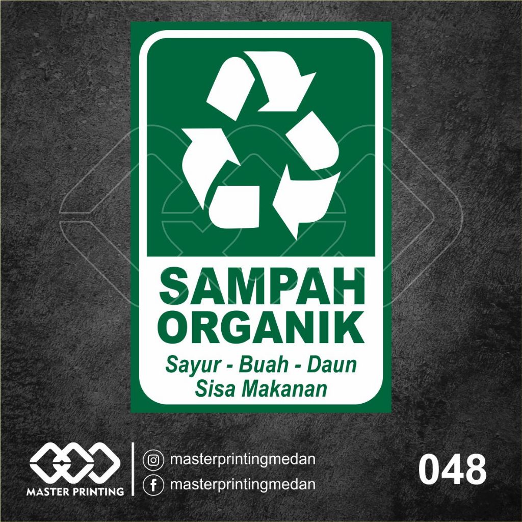Jual 048 - Stiker Tempat Sampah Organik, Non Organik, dan Sampah B3 ...