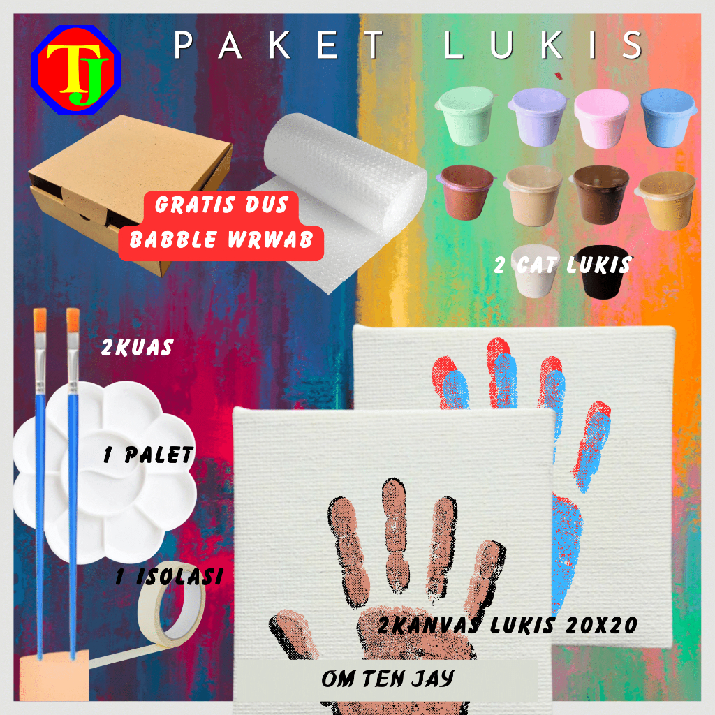 Jual Hand Painting Kit Canvas By om ten jay| Kanvas Cap Tangan Couple ...