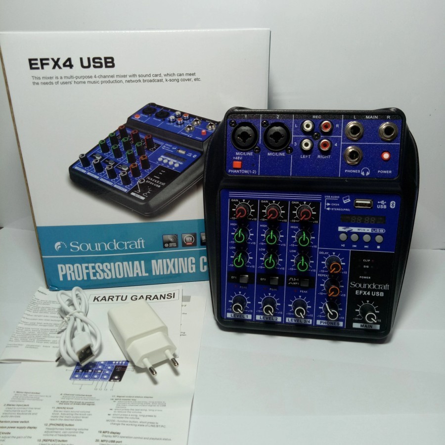 Jual mixer soundcraft 4 channel efx4 USB BLUETOOTH support Soundcard pc ...