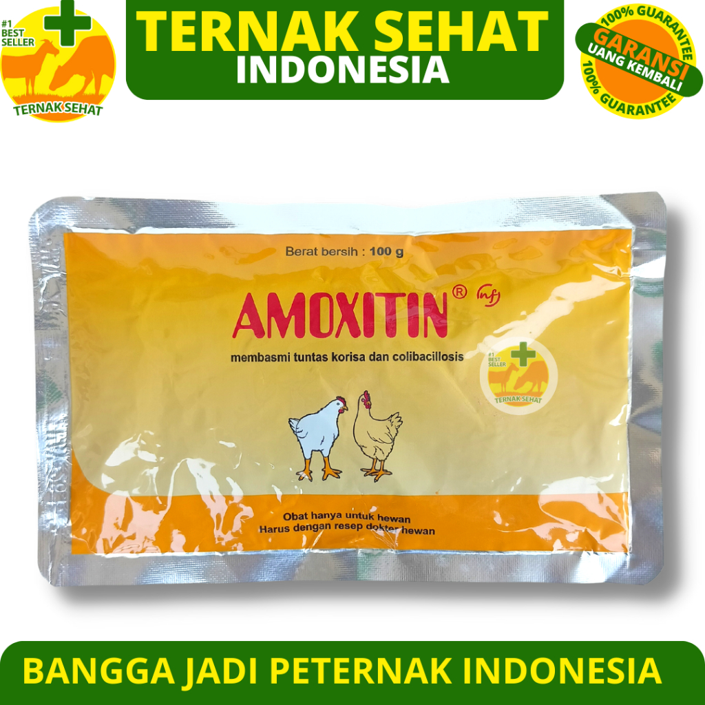 Jual AMOXITIN 100 GRAM - Obat Pilek Ngorok Snot Colibacillosis Unggas ...