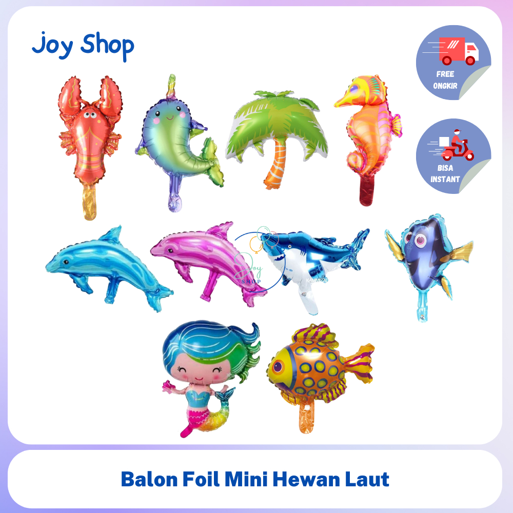 Jual Balon foil binatang laut gurita / lobster / ikan nemo / narwhal ...