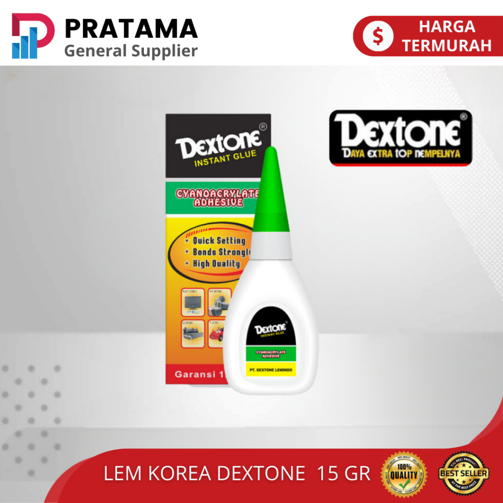 Jual LEM DEXTONE - INSTANT GLUE 15 GR - LEM KOREA - LEM TETES INSTANT ...