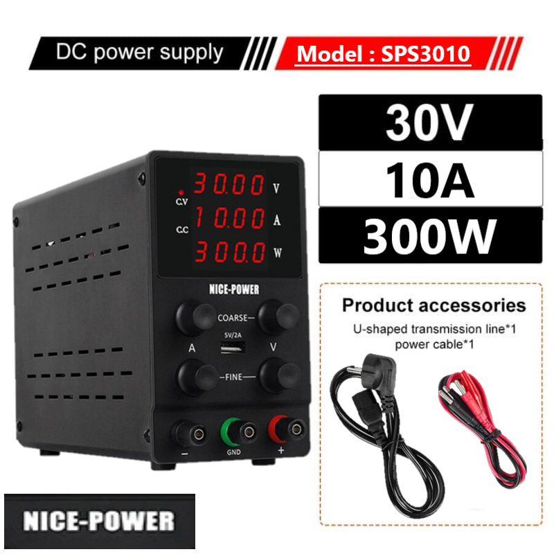 Jual NICE-POWER Adjustable DC Power Supply 30V 10A - SPS3010 - Black ...
