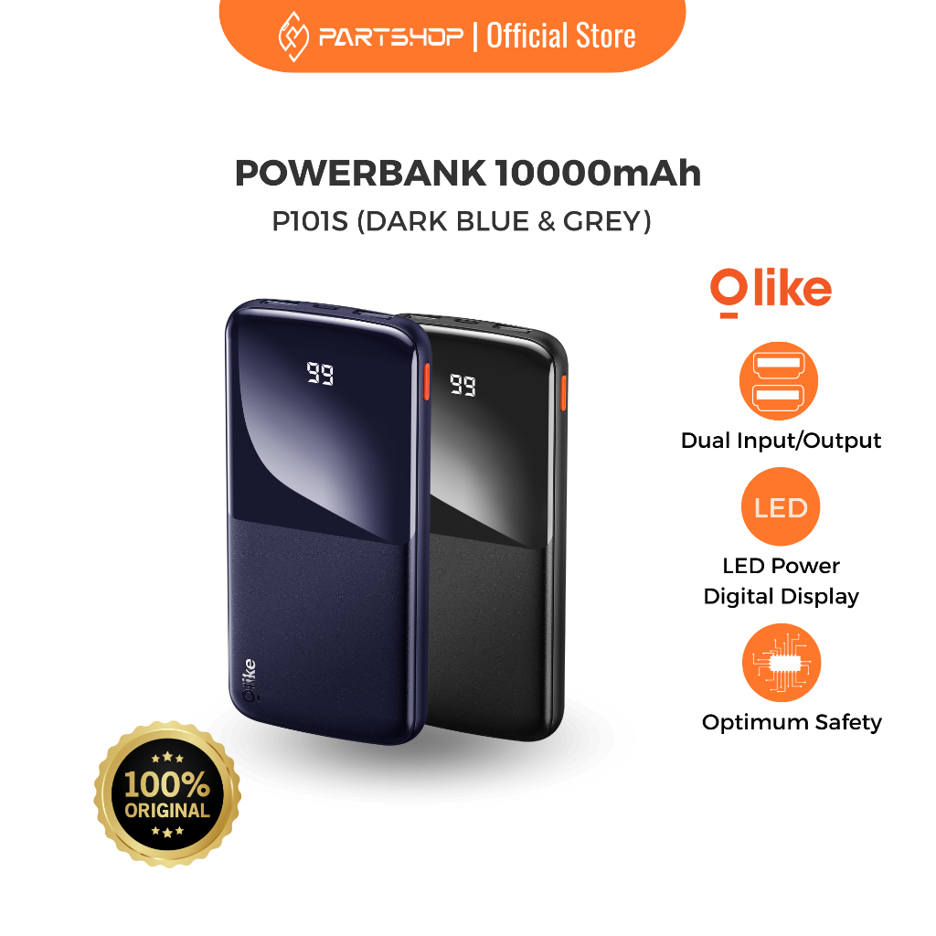 Jual OLIKE POWERBANK 10000MAH 12W DUAL OUTPUT USB TYPE-C DISPLAY P101S USB Tipe C Pengisian Daya ...