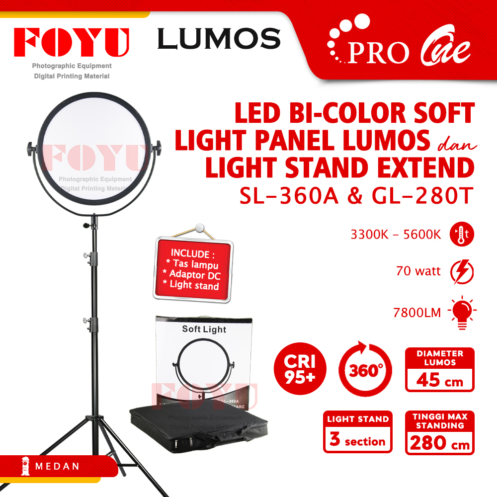 Jual LED BiColor Soft Light Panel Pro One Lumos Beauty SL-360A Light ...