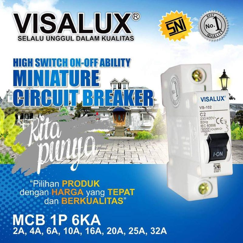 Jual MCB visalux 1P miniature circuit breaker | Shopee Indonesia