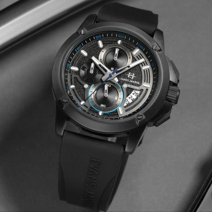 Jual Jam tangan Rubber Evan Jayden 9551 Original 100%, Saphire Glass ...