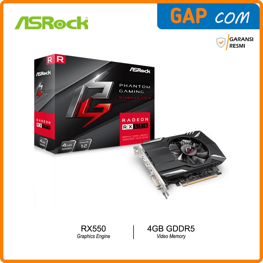 Jual VGA Asrock AMD Radeon RX 550 Phantom Gaming 4GB GDDR5 Graphics ...