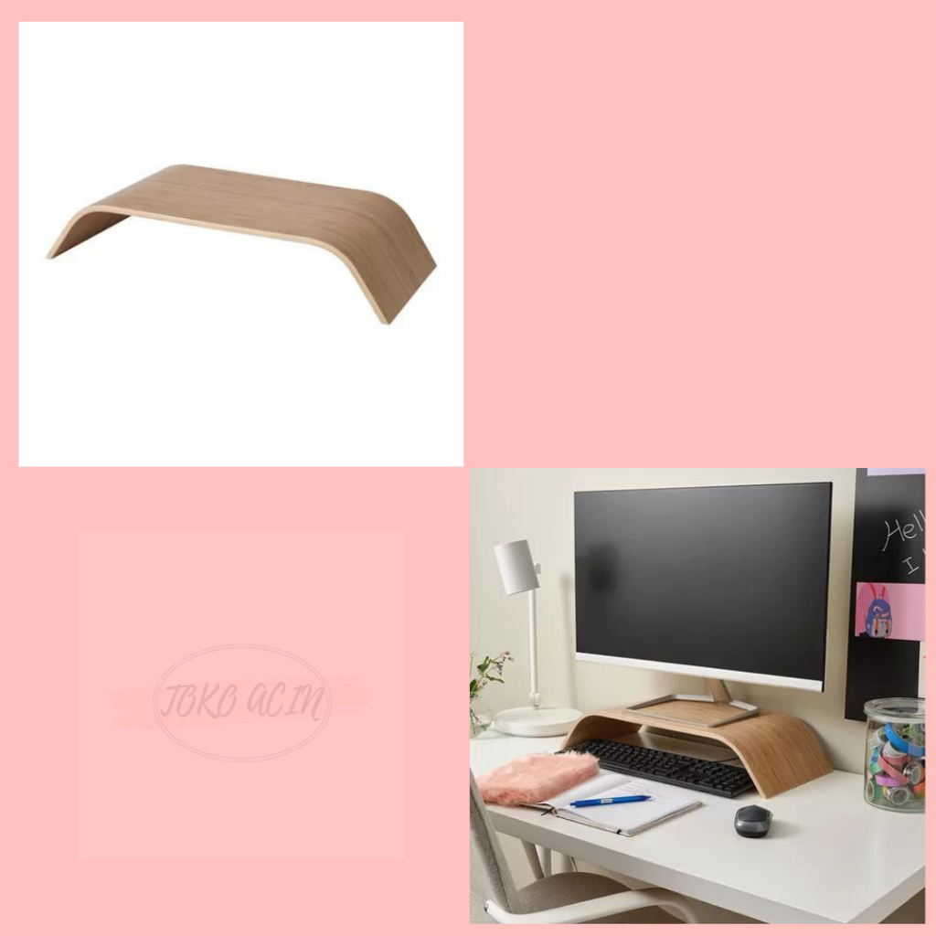 Jual SIGFINN Stand monitor, tinggi tetap, lapisan bambu, tempat monitor ...