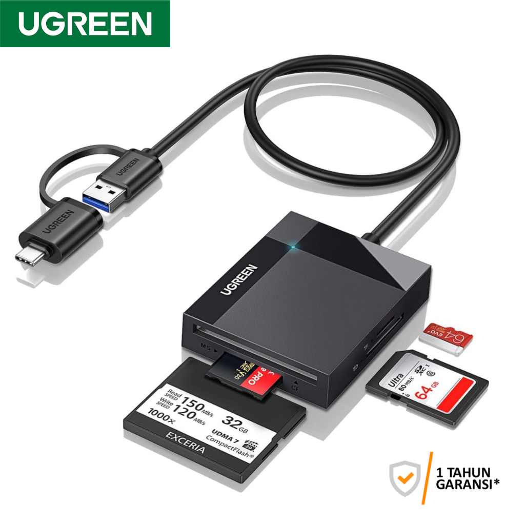 Jual Ugreen Card Reader USB Type C 2 in 1 CF SD TF MS OTG Memory Card ...