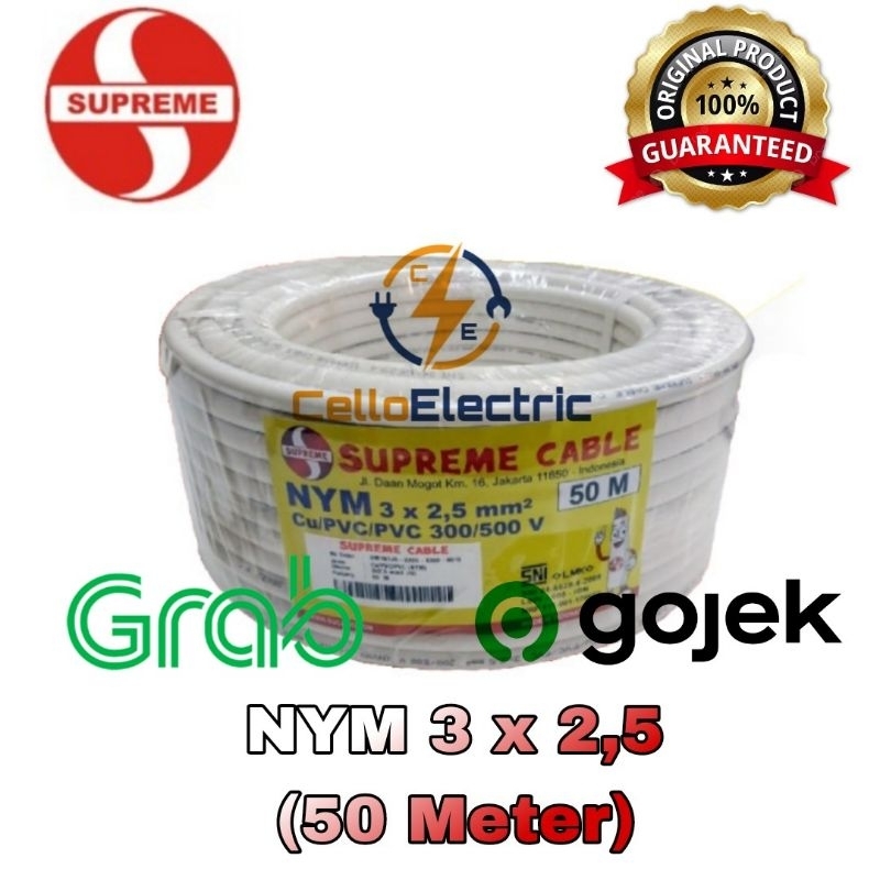 Jual Kabel Supreme 3x2,5 NYM 1 Roll 50 Meter - Kabel Listrik Supreme 3x2.5 NYM | Shopee Indonesia