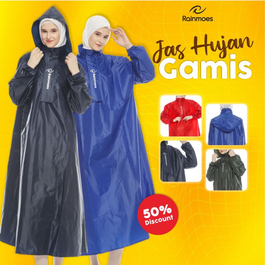 Jual RAINMOES Jas Hujan Hijabers Muslimah Mantel Gamis Syar'i Jumbo ...